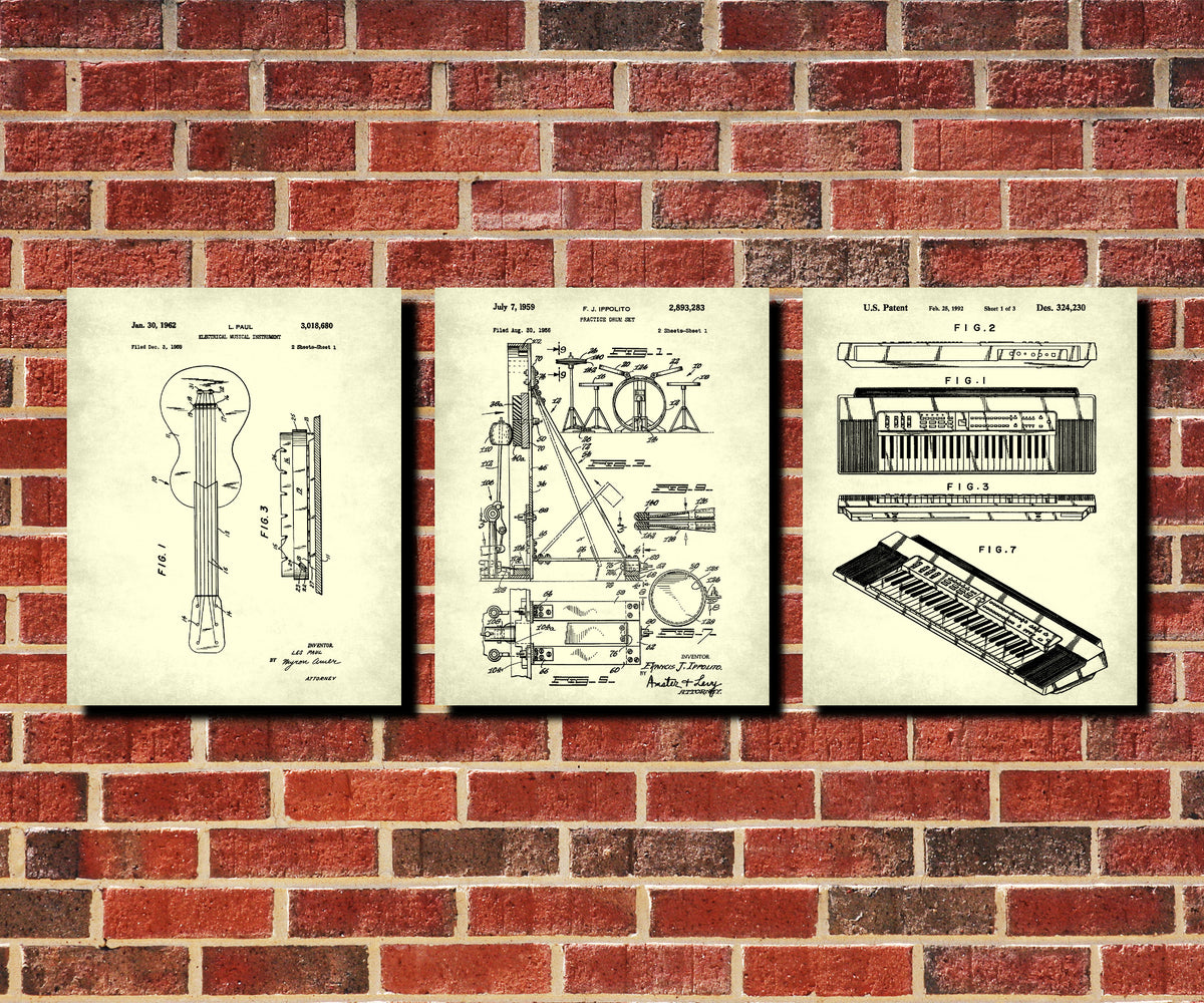 Rock Band Wall Art Posters Music Patent Prints – GalleryThane