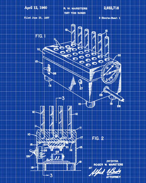 Laboratory Equipment Patent, Science Poster, Test Tubes Print ...
