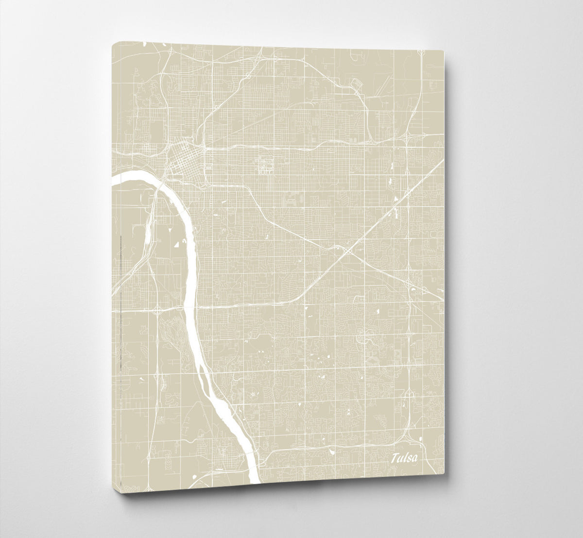 Tulsa City Street Map Print Feature Wall Art Poster – GalleryThane