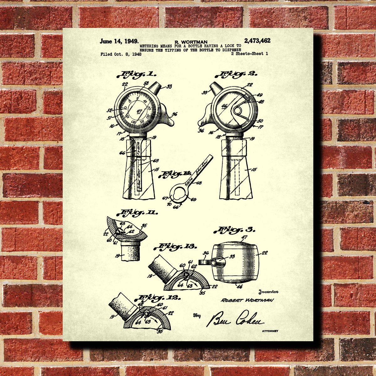 Whiskey Measure Patent Print Bar Wall Art Pub Decor Poster – GalleryThane